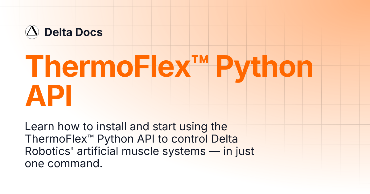 ThermoFlex™ Python API | Delta Docs