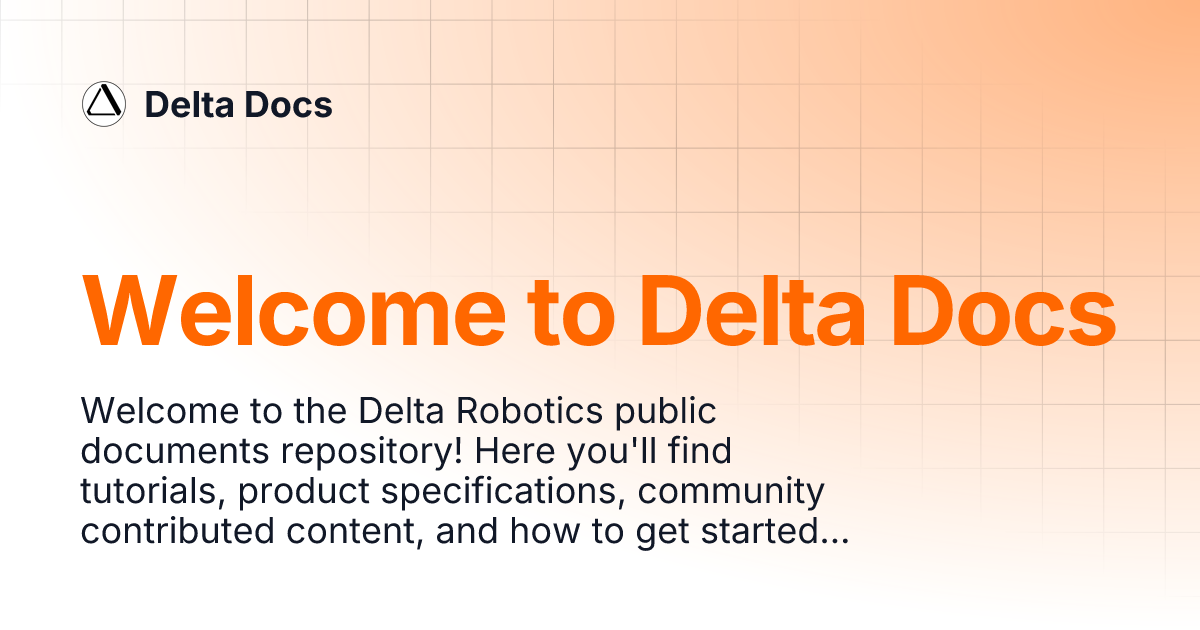 Welcome to Delta Docs | Delta Docs